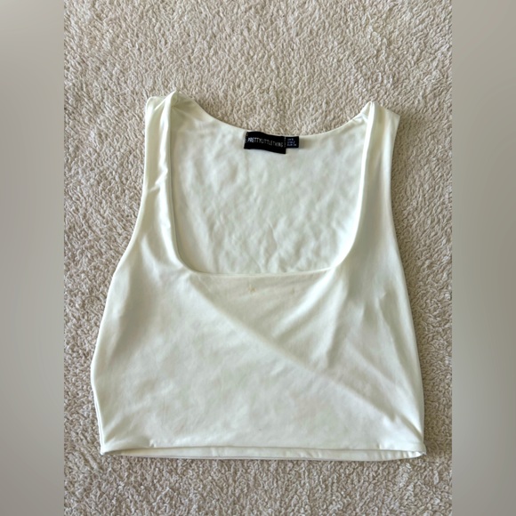 PrettyLittleThing | Tops | Pretty Little Thing White Crop Top | Poshmark
